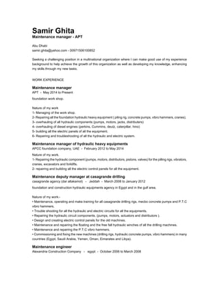 Samir-Ghita cv | PDF | Civil Engineering Industry | Industries