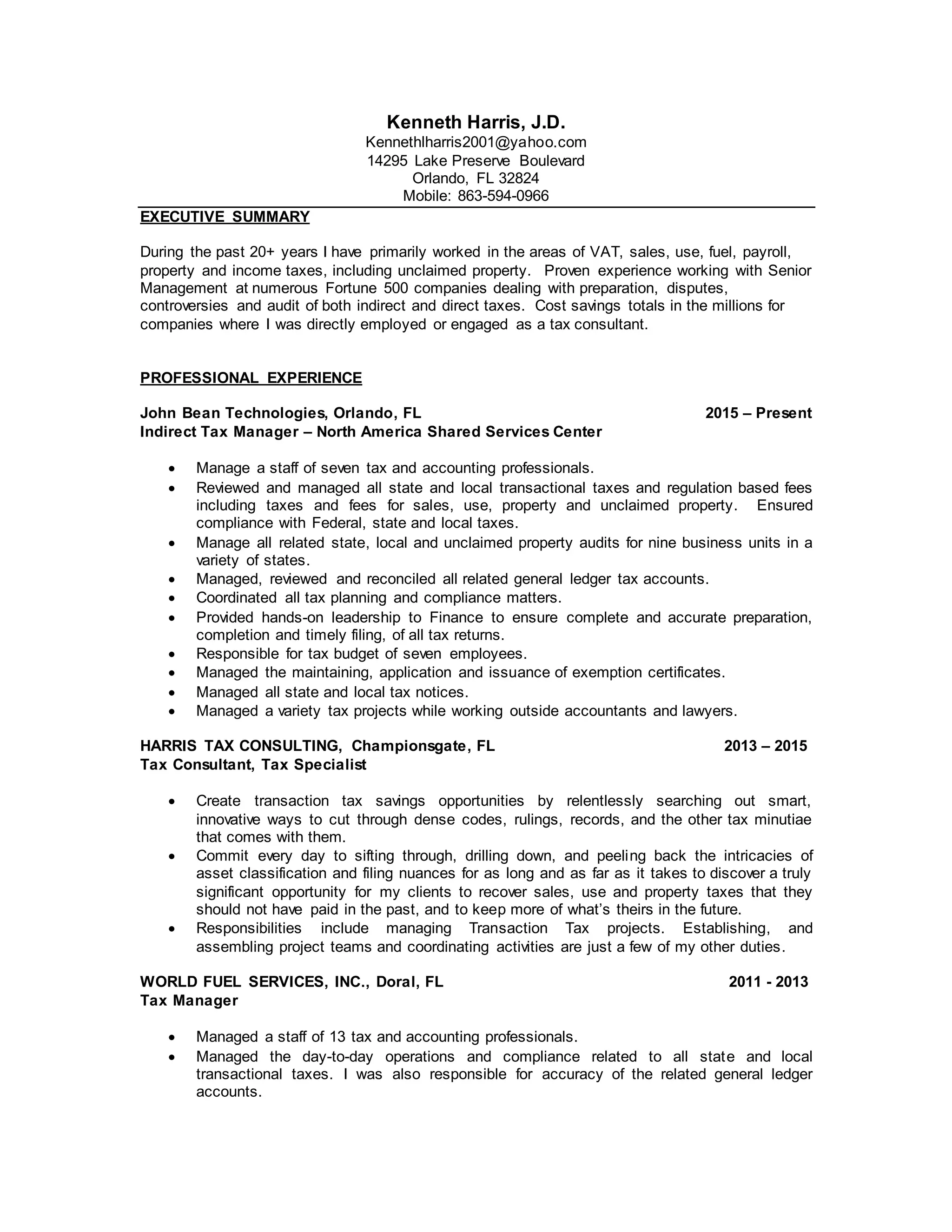 Ken Harris Resume | DOCX