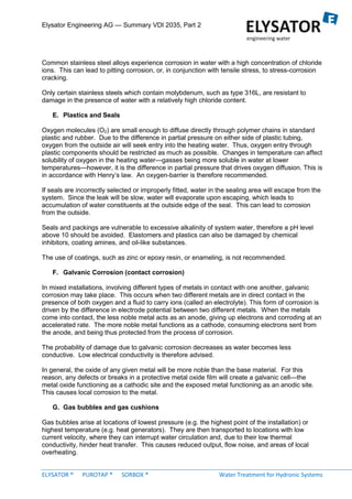 Elysator Professional Summary VDI 2035, Part 2 | PDF