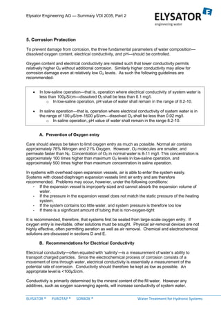 Elysator Professional Summary VDI 2035, Part 2 | PDF
