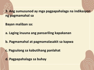 Mga kilos na nagpapakita ng Pagmamahal sa bayan | PPTX