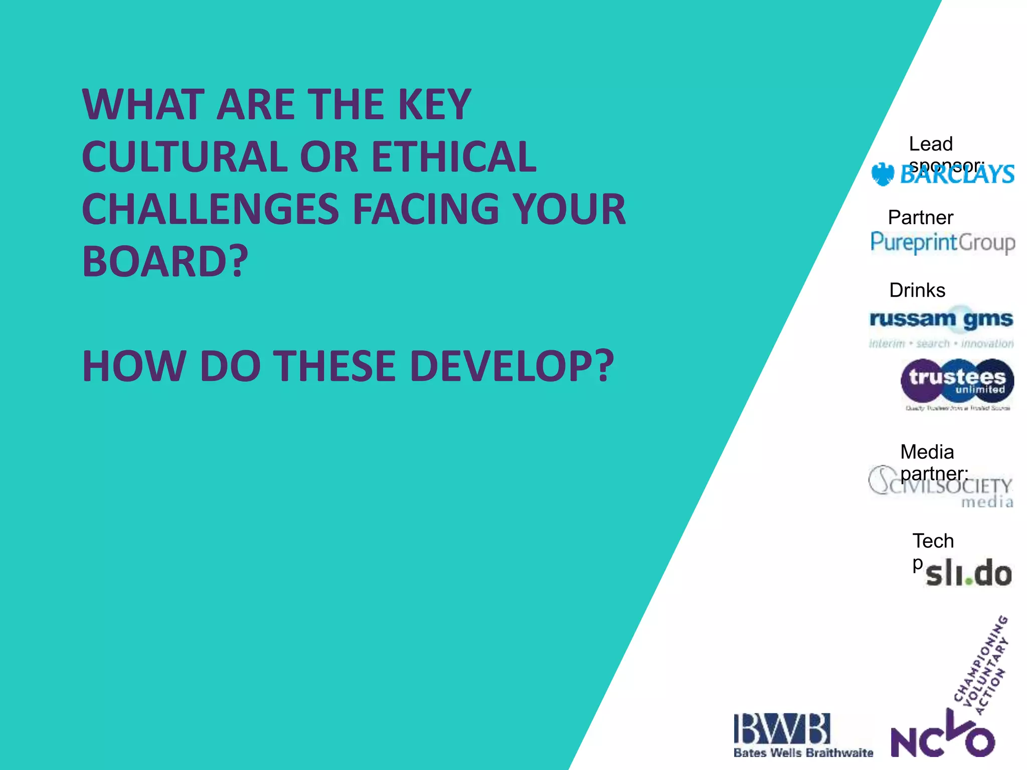 B1: Building better boards: The role and culture of ethics | PPT