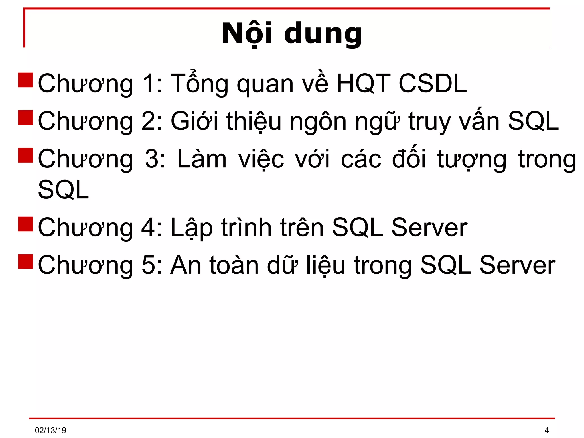 Slide Hệ Quản Trị Cơ sở dữ liệu - CHƯƠNG 1 | PPT