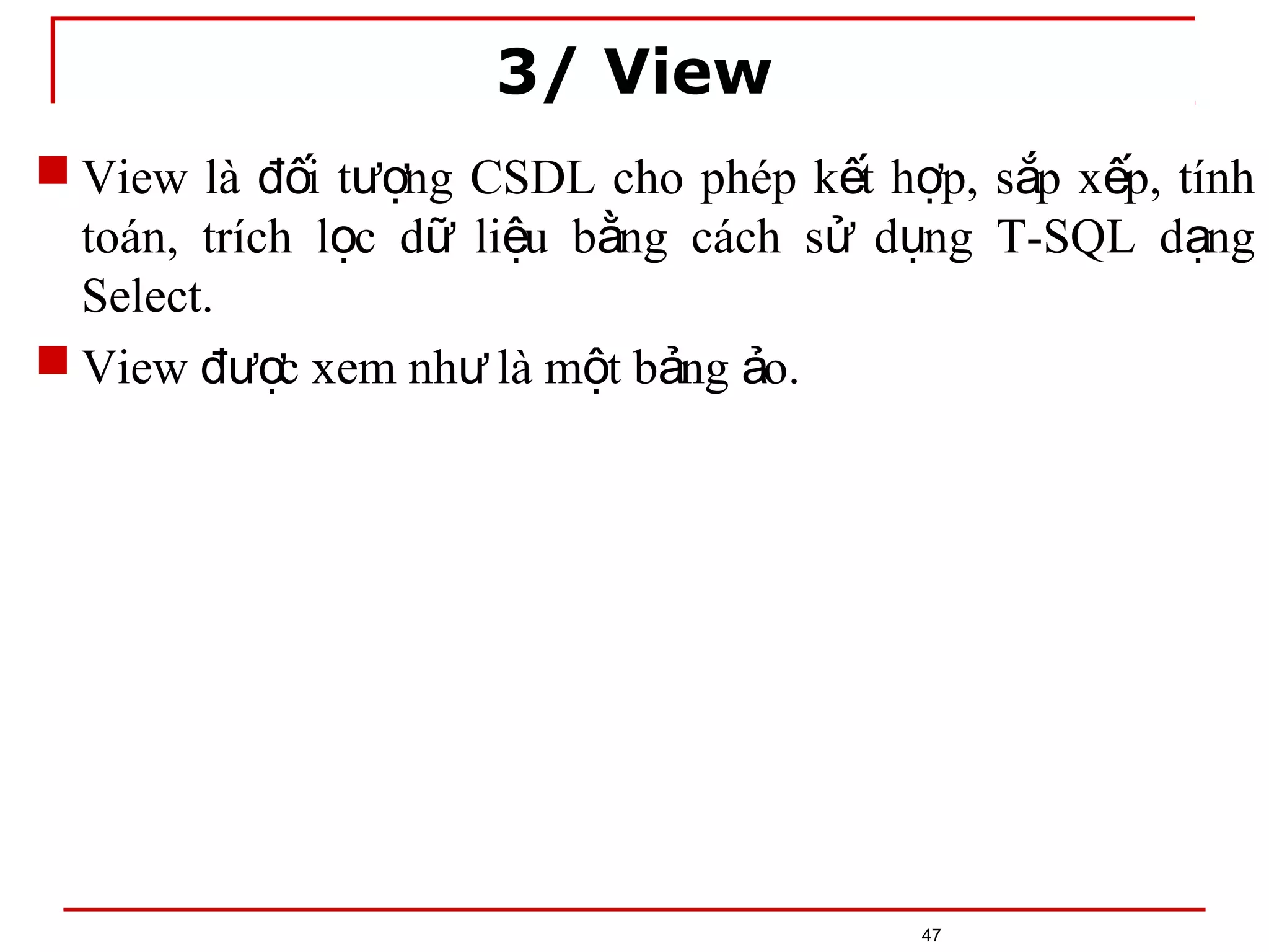 Slide Hệ Quản Trị Cơ sở dữ liệu - CHƯƠNG 1 | PPT