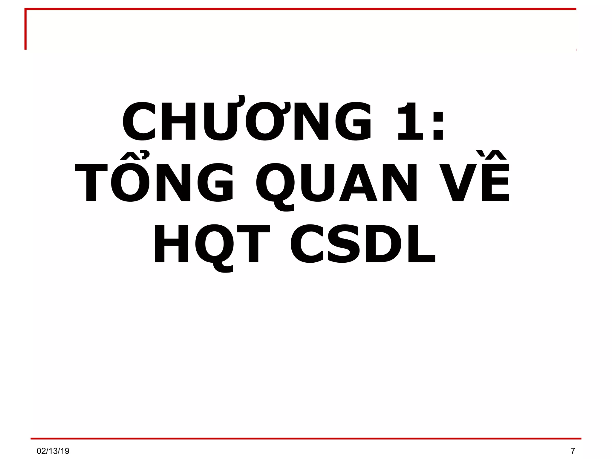 Slide Hệ Quản Trị Cơ sở dữ liệu - CHƯƠNG 1 | PPT