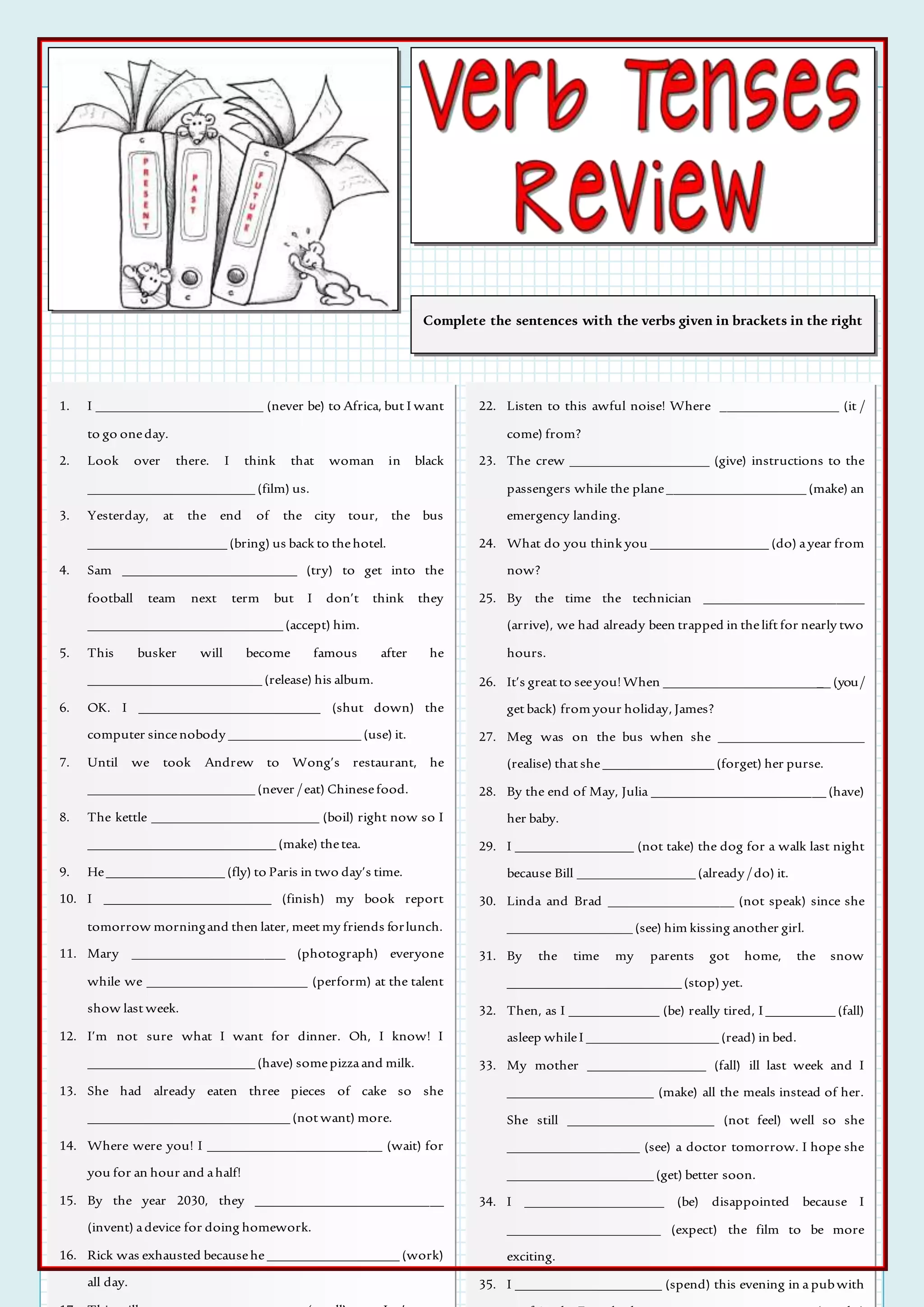 B1 verb-tenses-review-12-grammar-drills-tests 94314 | DOC