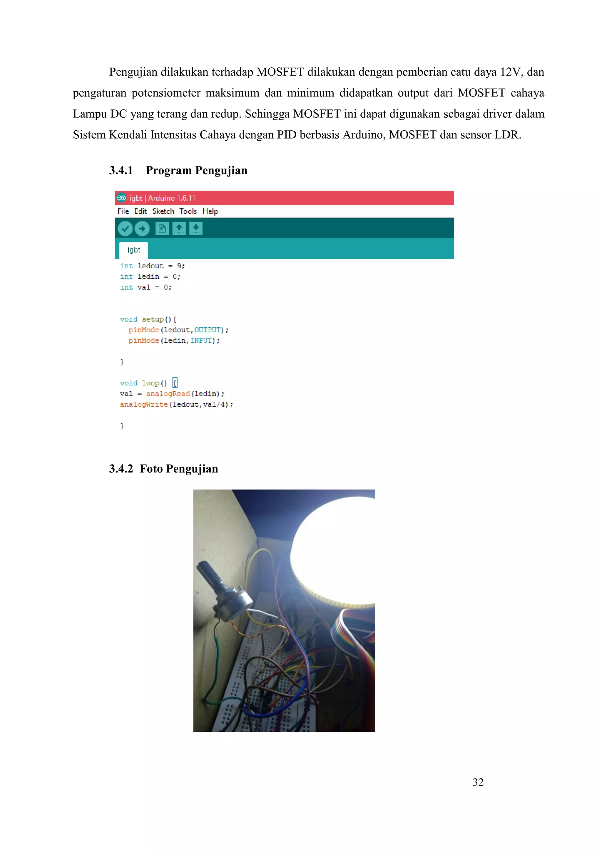 B100-600 sistem kendali intensitas cahaya dengan pid berbasis arduino ...