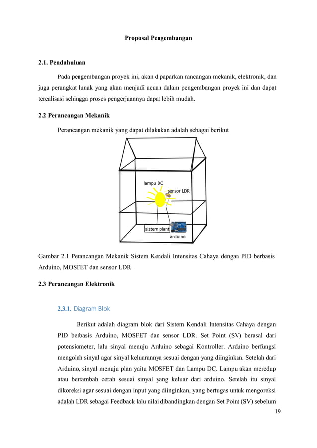 B100-600 sistem kendali intensitas cahaya dengan pid berbasis arduino ...