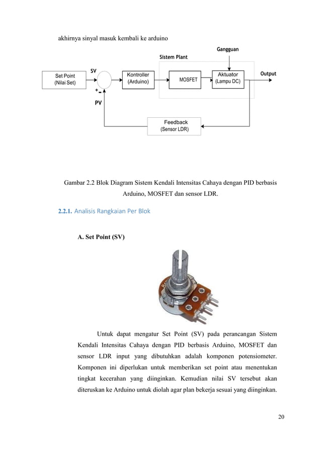 B100-600 sistem kendali intensitas cahaya dengan pid berbasis arduino mosfet dan ldr | PDF