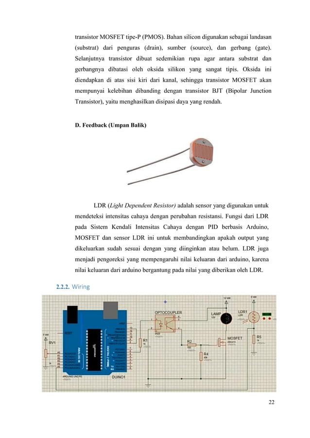 B100-600 sistem kendali intensitas cahaya dengan pid berbasis arduino mosfet dan ldr | PDF
