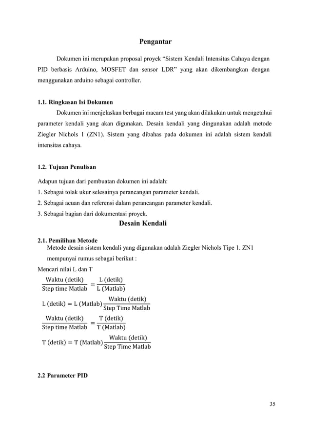 B100-600 sistem kendali intensitas cahaya dengan pid berbasis arduino ...