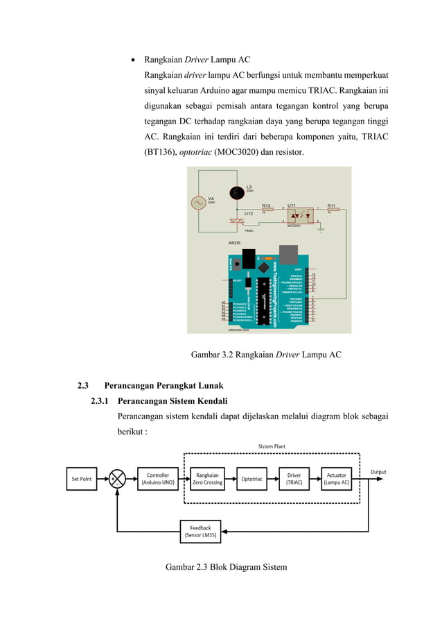Dokumen B100-B600 Sistem Kendali PID Suhu Ruangan berbasis Arduino dengan Sensor LM35 dan TRIAC ...