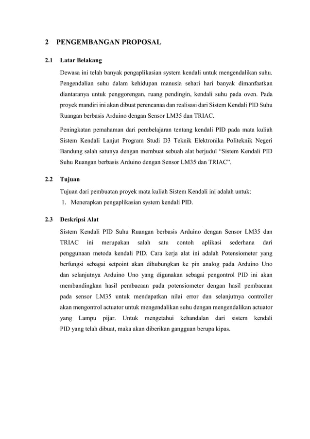 Dokumen B100-B600 Sistem Kendali PID Suhu Ruangan berbasis Arduino ...