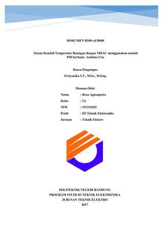 Sistem Kendali Temperatur Ruangan dengan TRIAC menggunakan metode PID berbasis Arduino Uno | PDF