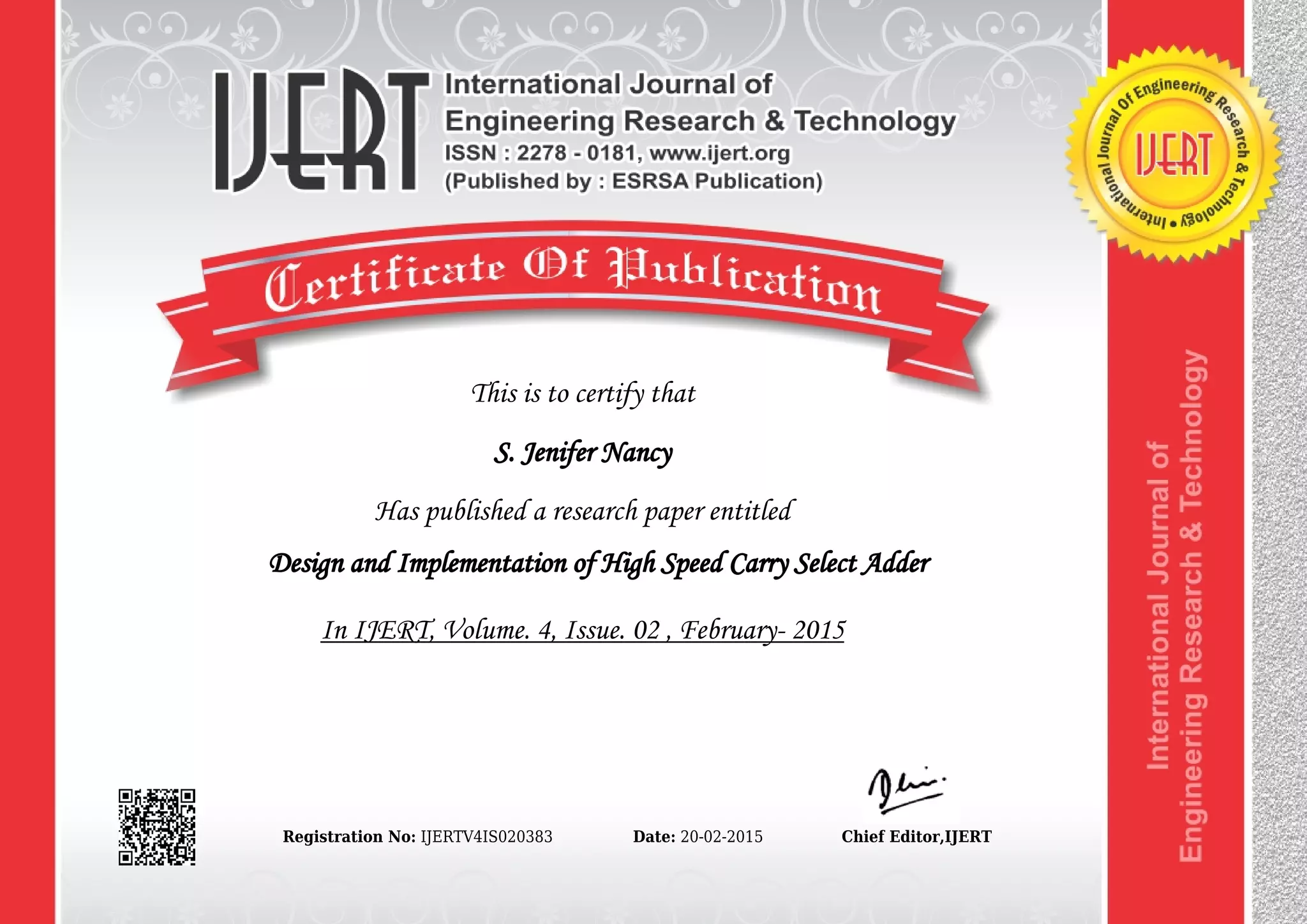 IJERTV4IS020383_Certi_A3 | PDF