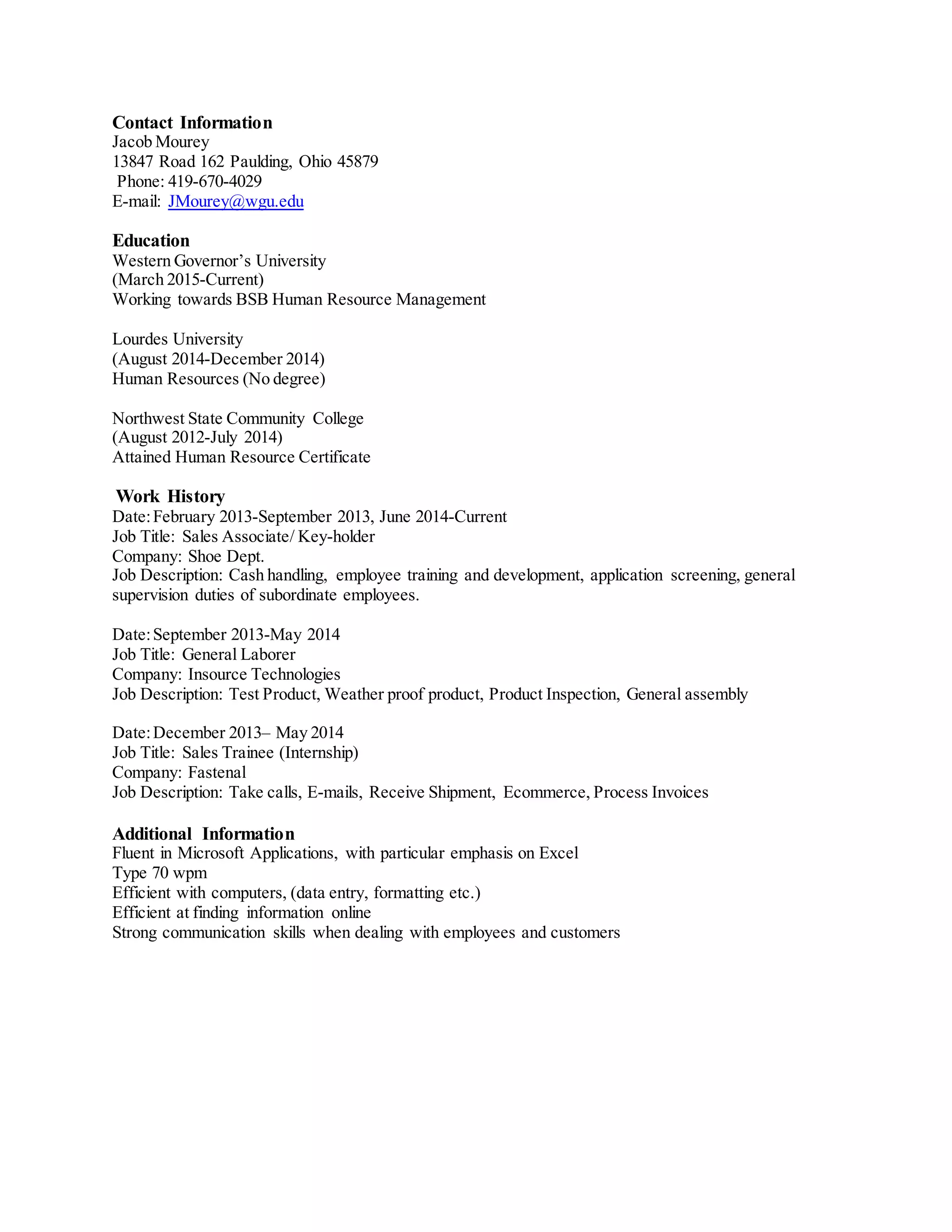 updated resume | DOCX | Careers