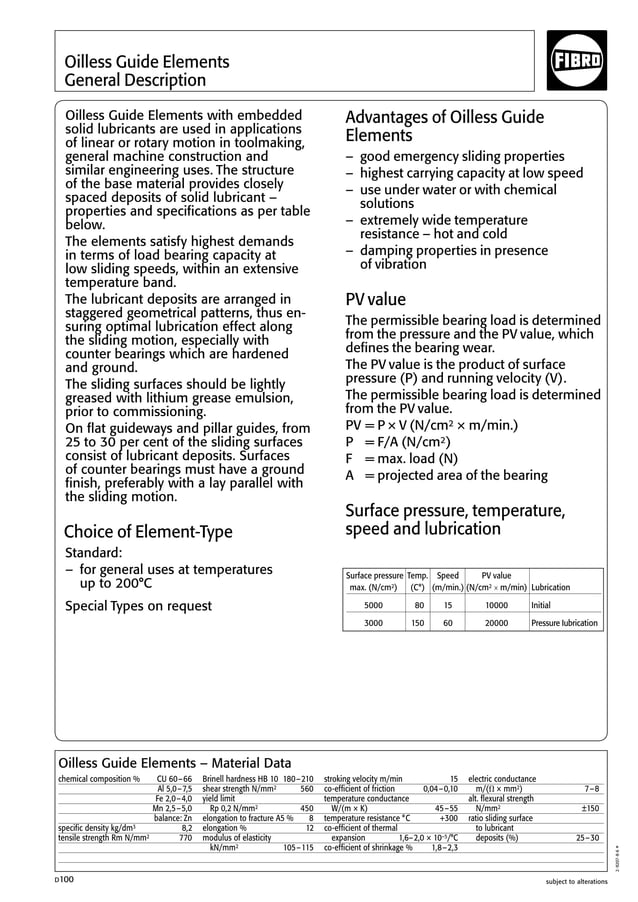 FIBRO (GERMANY) OILLESS PARTS CATALOGUE | PDF