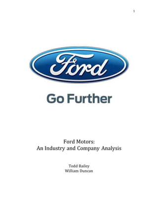 Ford Motors Case Analysis | DOCX