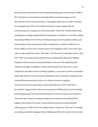 Ford Motors Case Analysis | DOCX