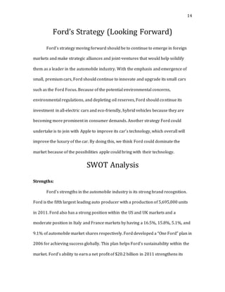 Ford Motors Case Analysis | DOCX