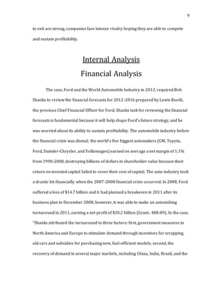 Ford Motors Case Analysis | DOCX