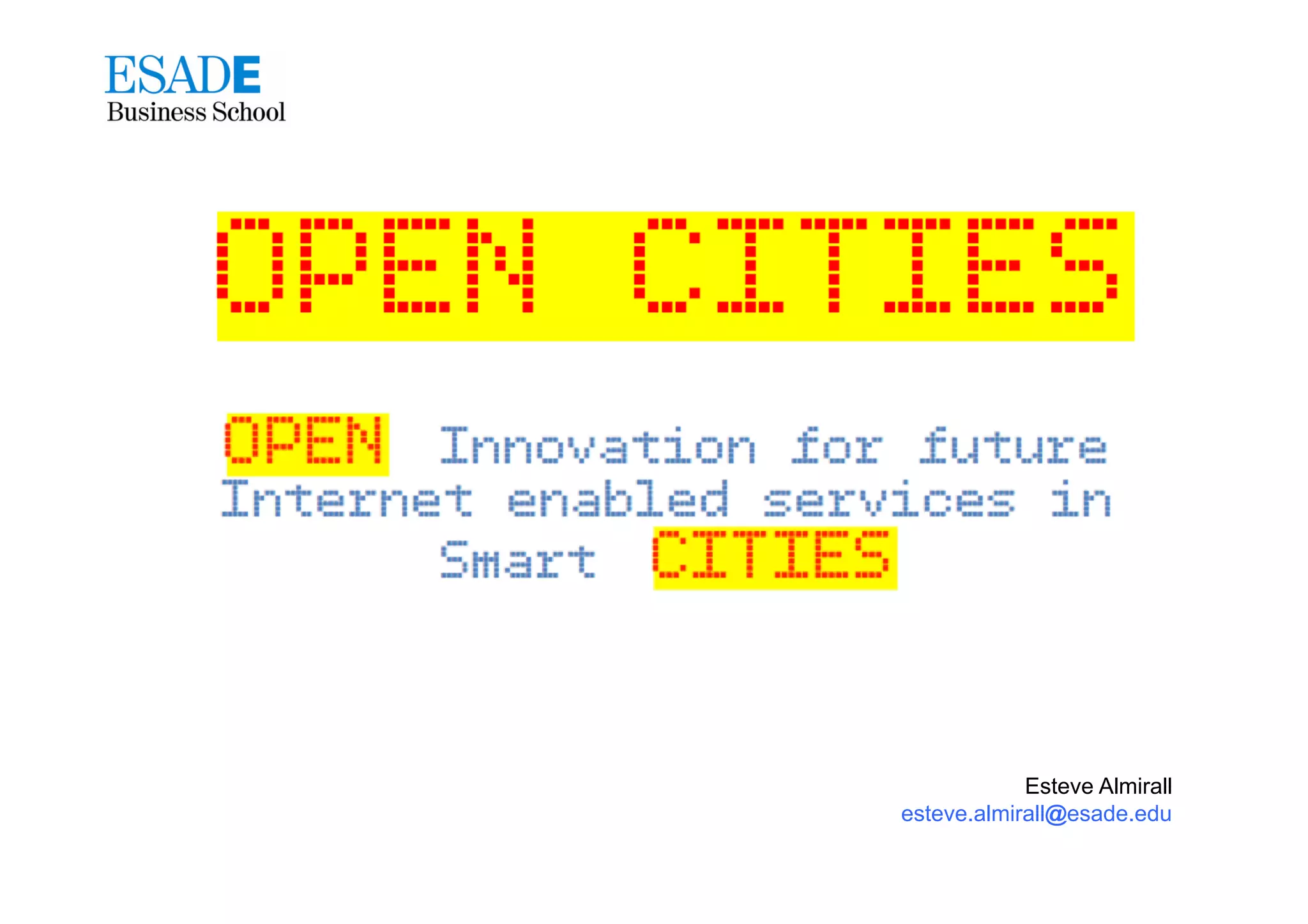 19 Smart Cities Esteve Almirall | PDF | Business | Business and Finance