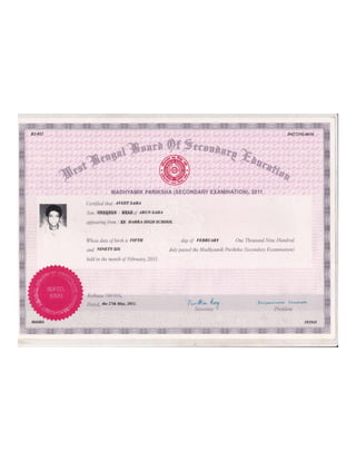 10th Certificate | PDF