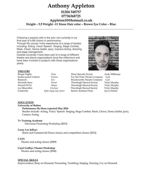 Actors Cv | PDF