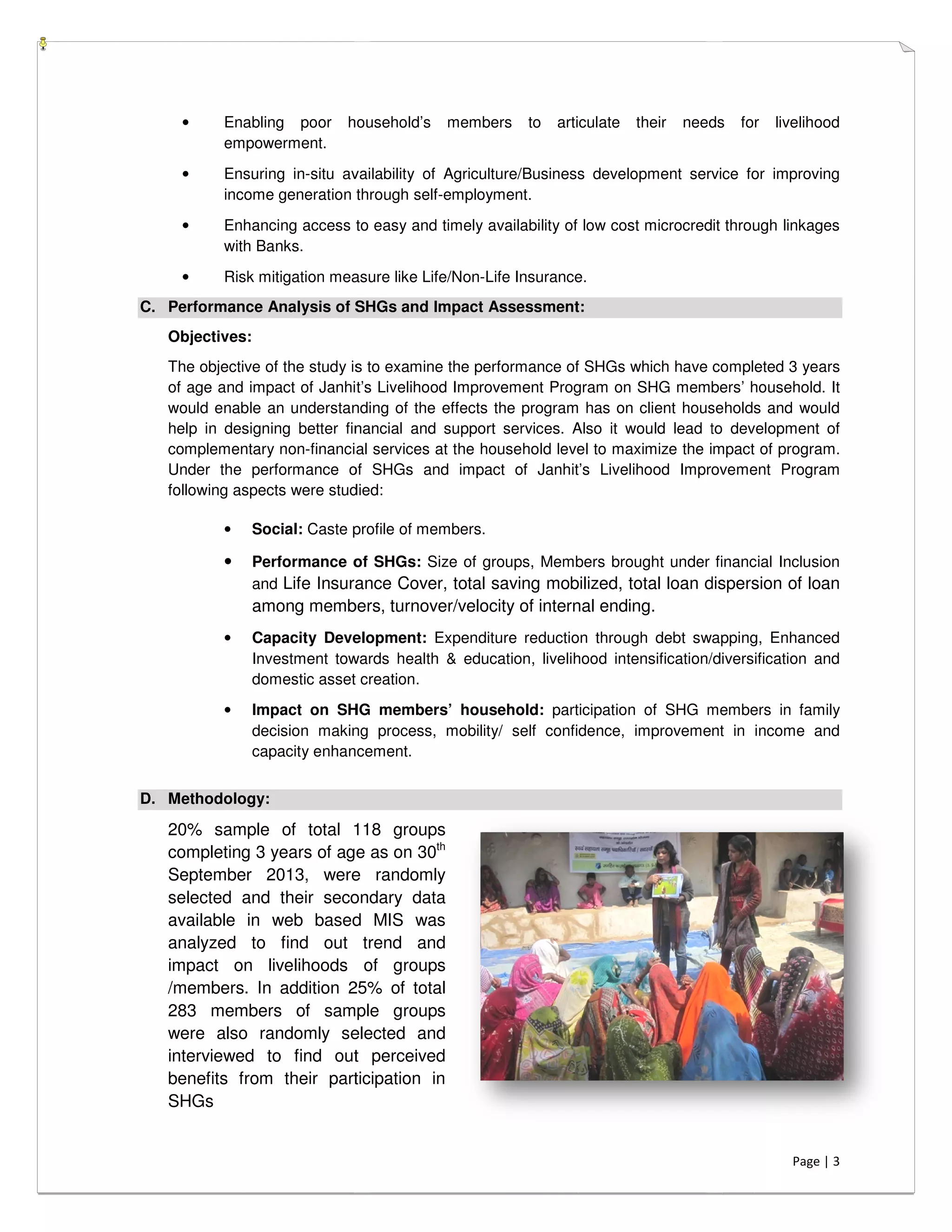 SHG Impact Assessment | PDF