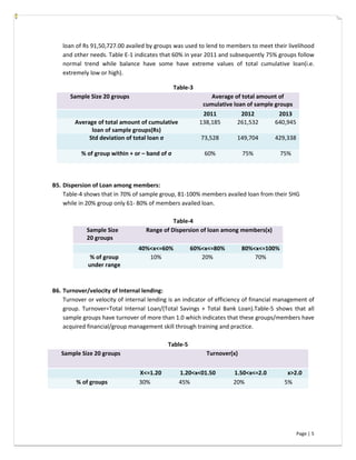 SHG Impact Assessment | PDF