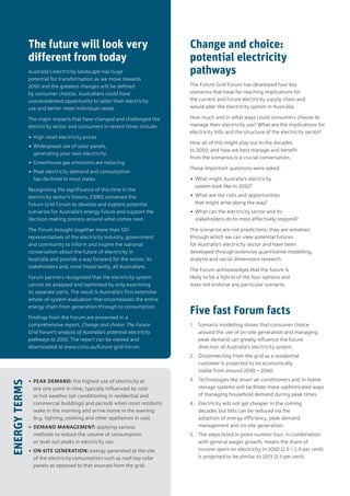1312 CSIRO Future Grid Forum - Summary of 2050 Scenarios | PDF