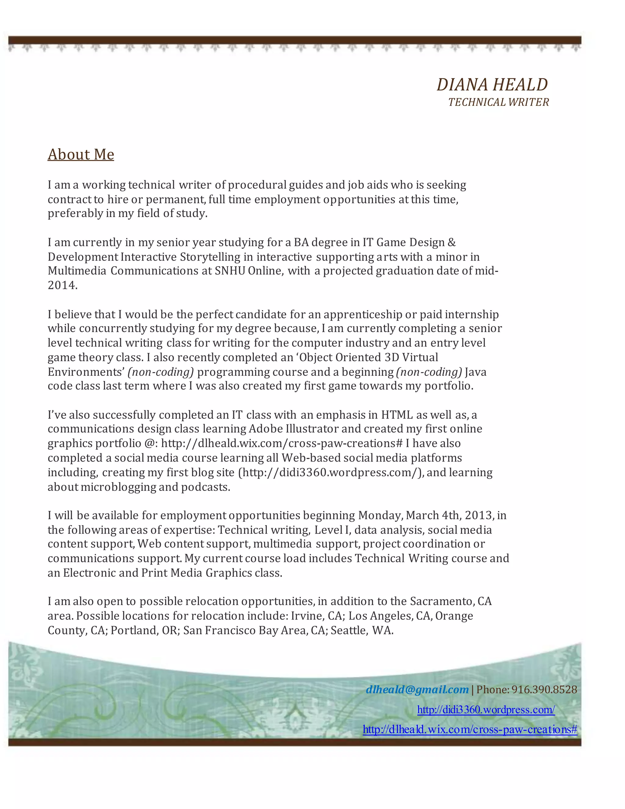 TechnicalWritingPortfolio | PDF