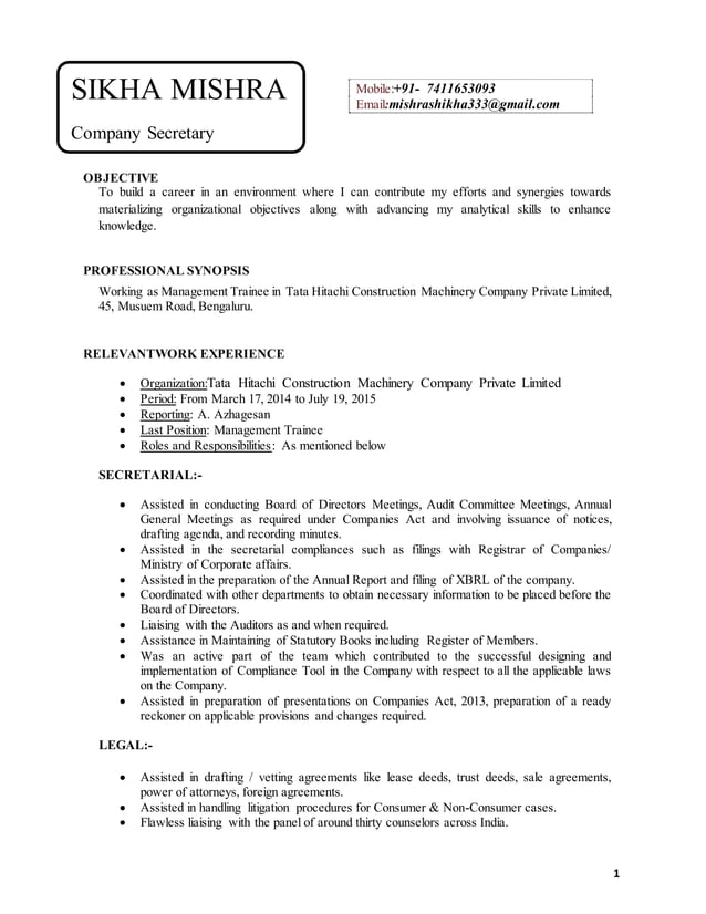 Resume Sikha Mishra (2) | PDF