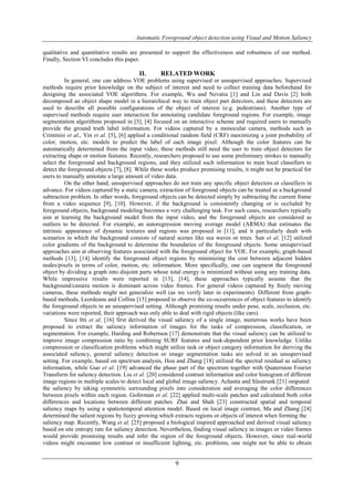 Automatic Foreground object detection using Visual and Motion Saliency | PDF | Video Software ...