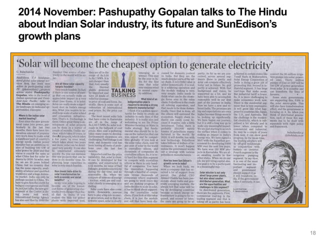 Media Dossier of Pashupathy Gopalan | PPT