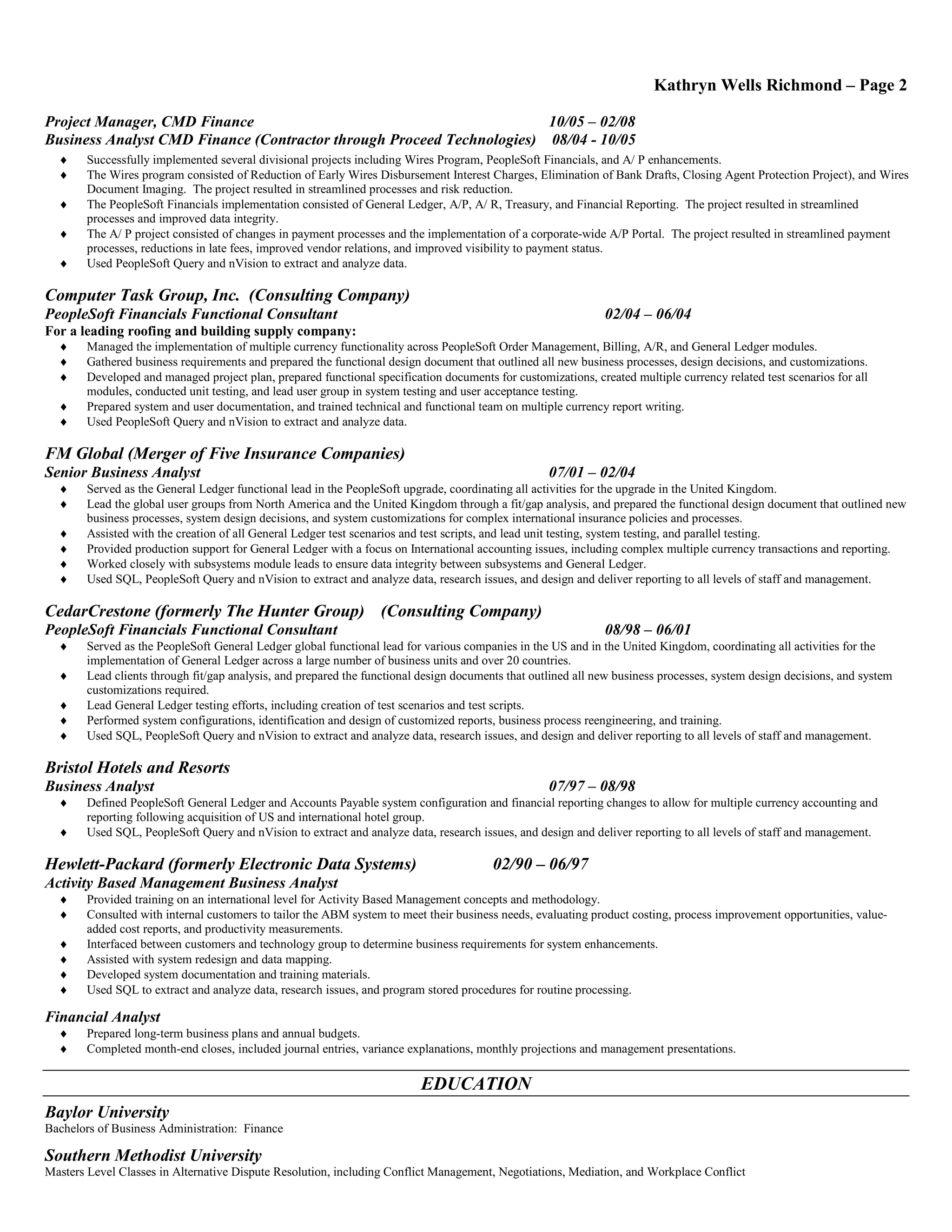 Kathryn Wells Richmond Resume | PDF