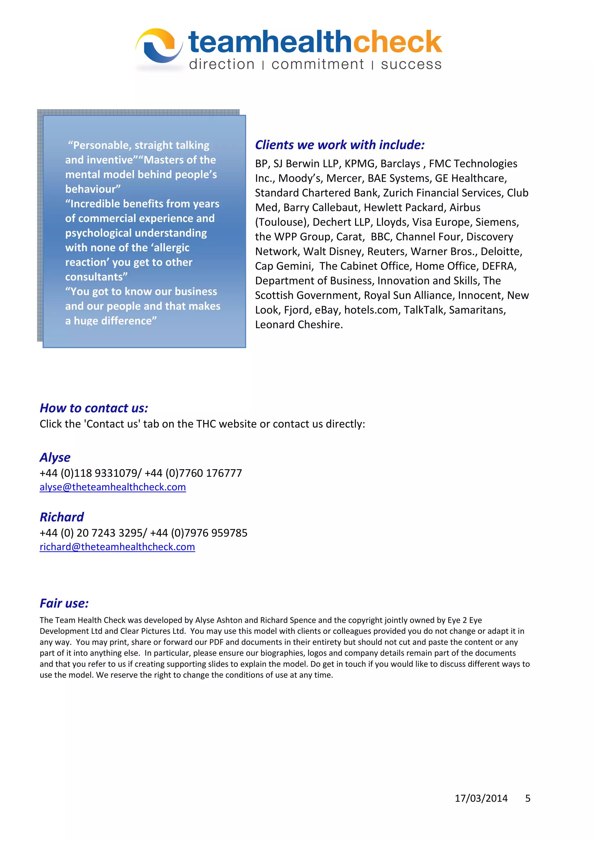 Team Health Check - Overview | PDF