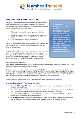 Team Health Check - Overview | PDF