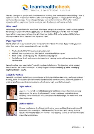 Team Health Check - Overview | PDF