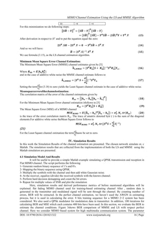 MIMO Channel Estimation Using the LS and MMSE Algorithm | PDF | Computer Networking | Computing