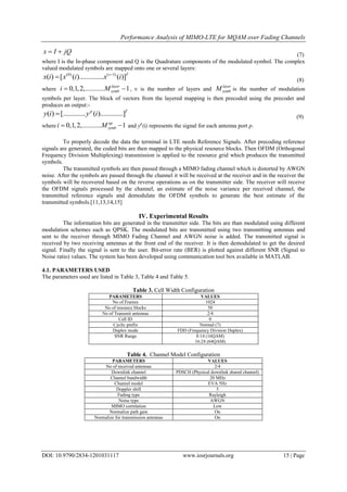 Performance Analysis of MIMO-LTE for MQAM over Fading Channels | PDF