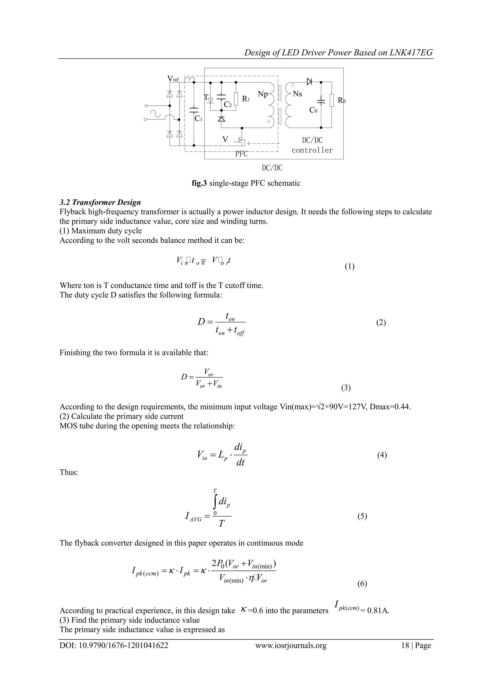 Design of LED Driver Power Based on LNK417EG | PDF
