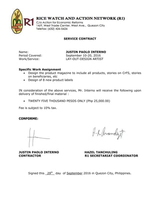 R1 Service Contract | PDF