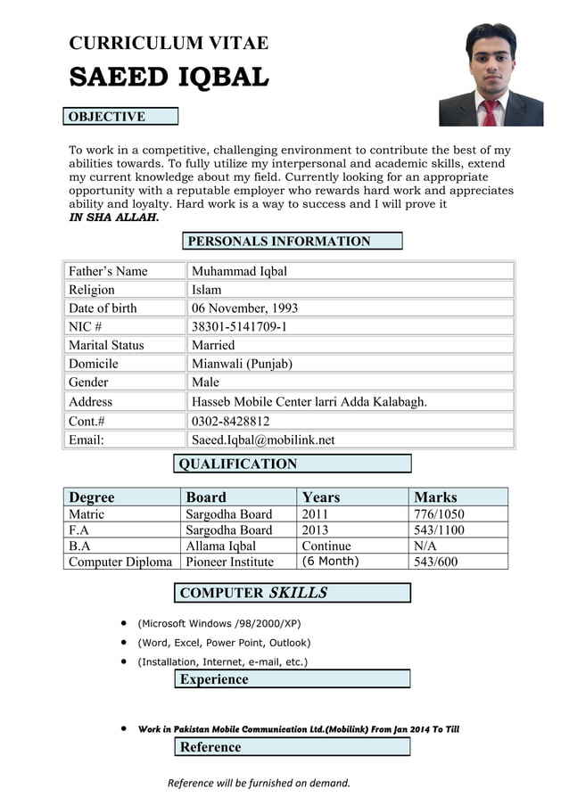 Saeed Iqbal CV | PDF