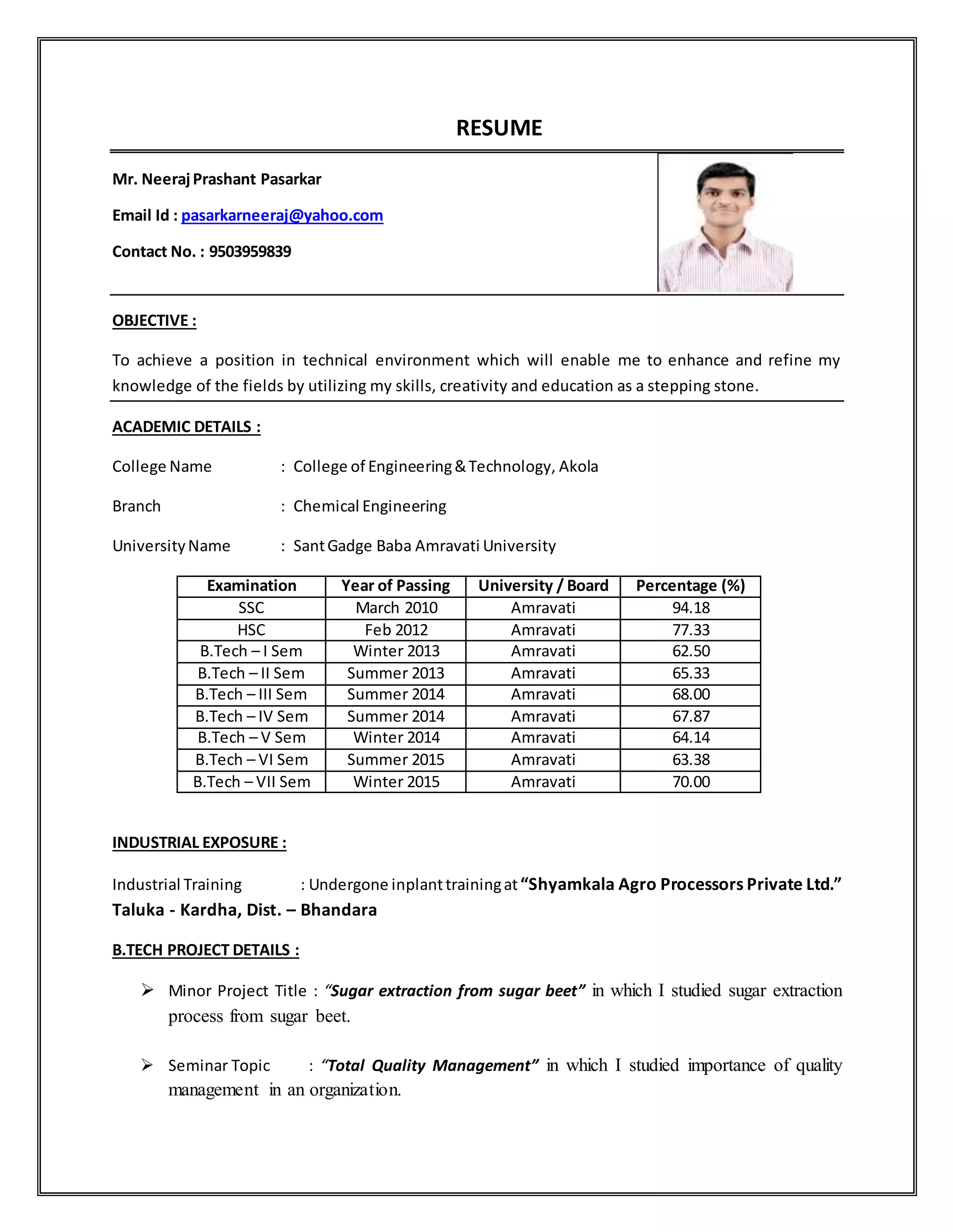 RESUME- NEERAJ | PDF