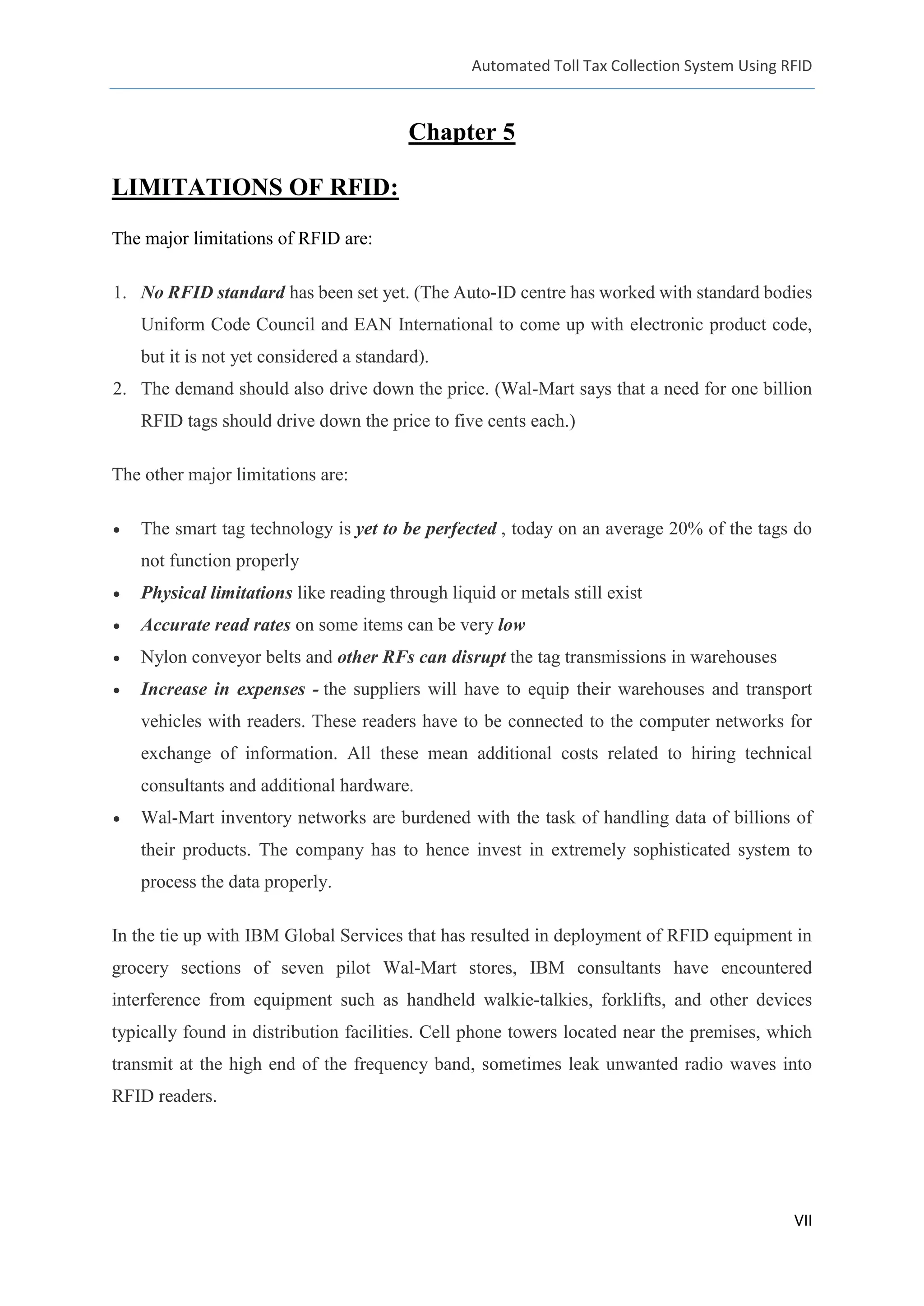 Project Report on automated toll tax collection system using rfid | PDF