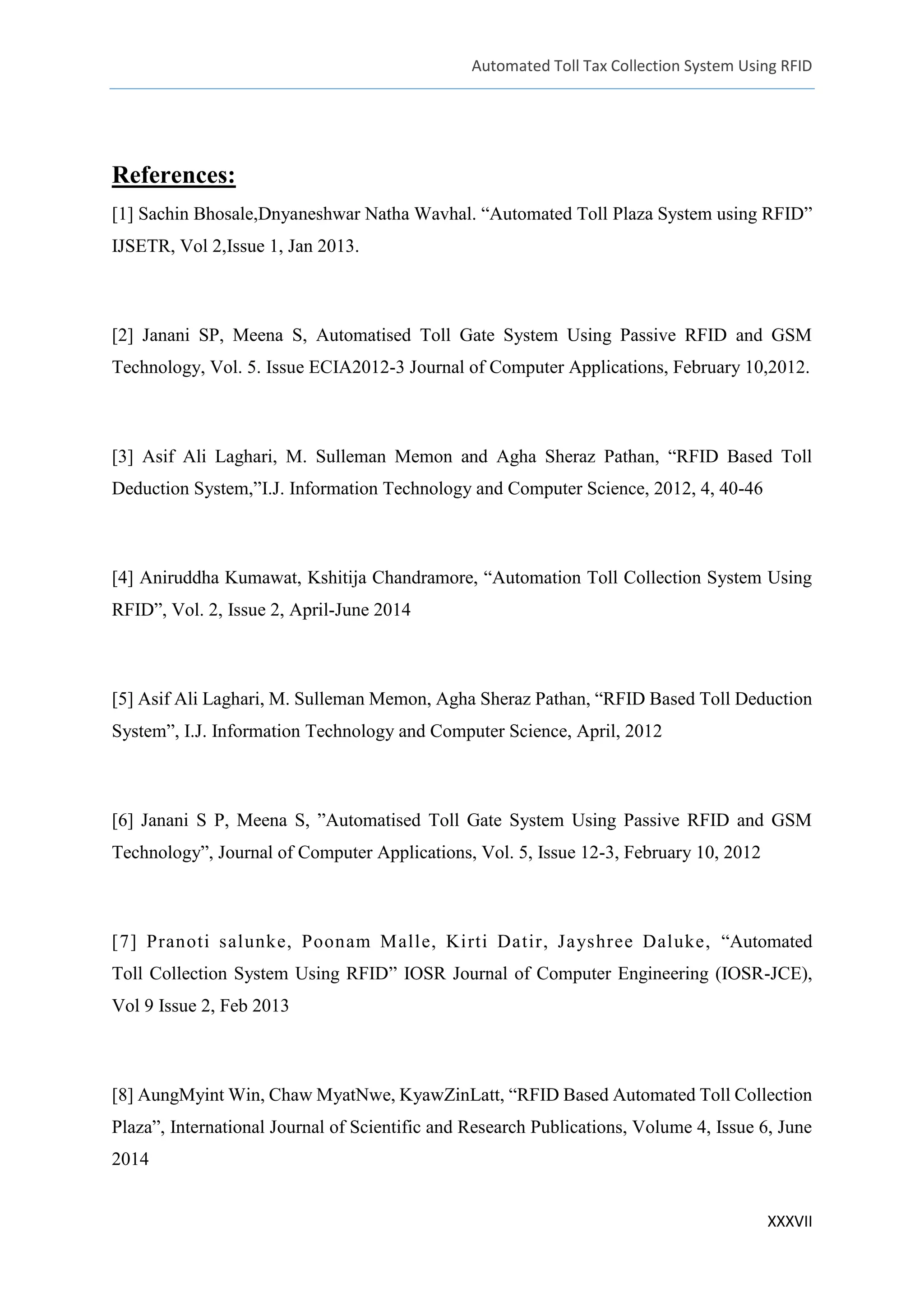 Project Report on automated toll tax collection system using rfid | PDF