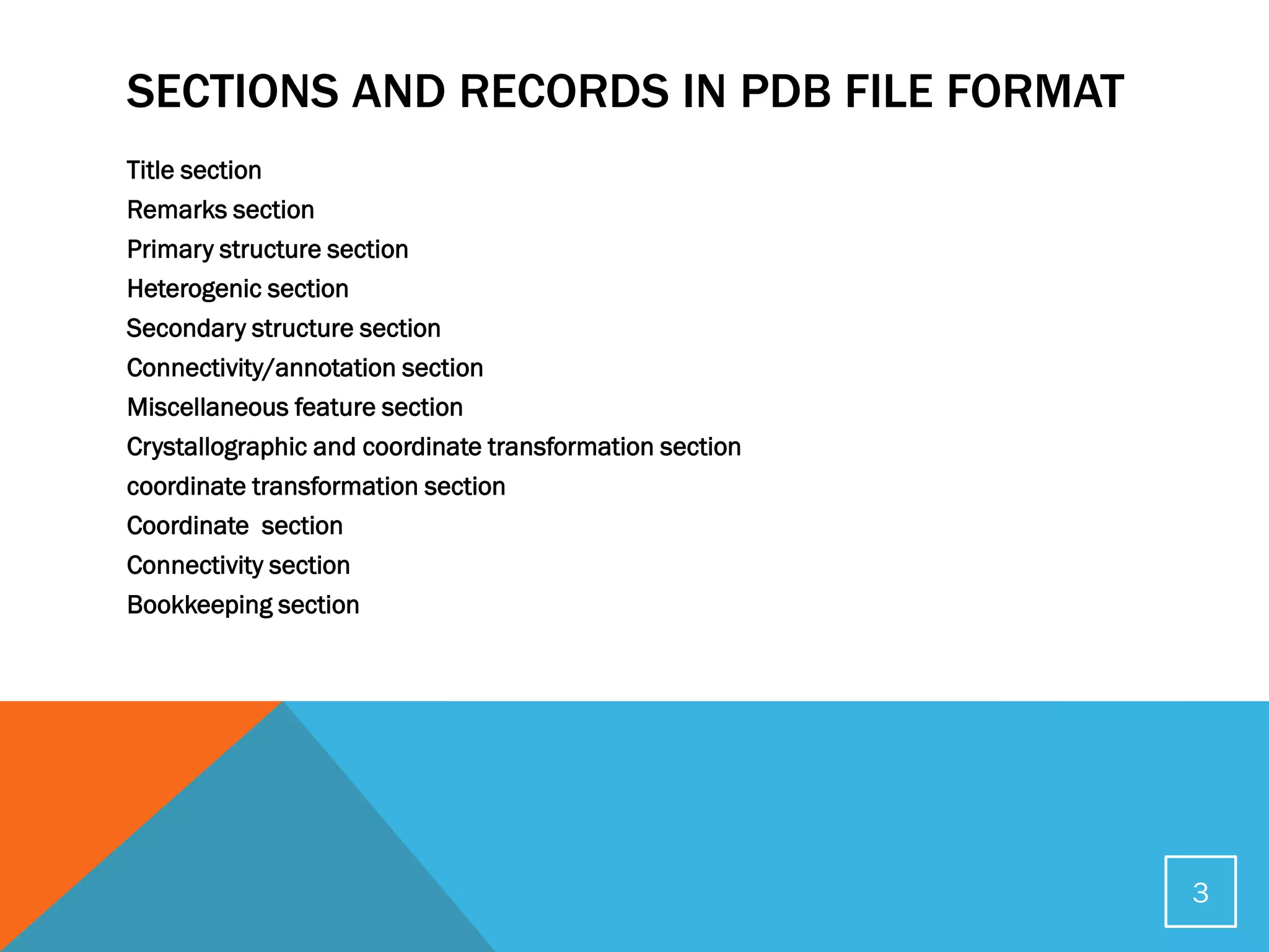 molecular file formats in bioinformatics | PPTX