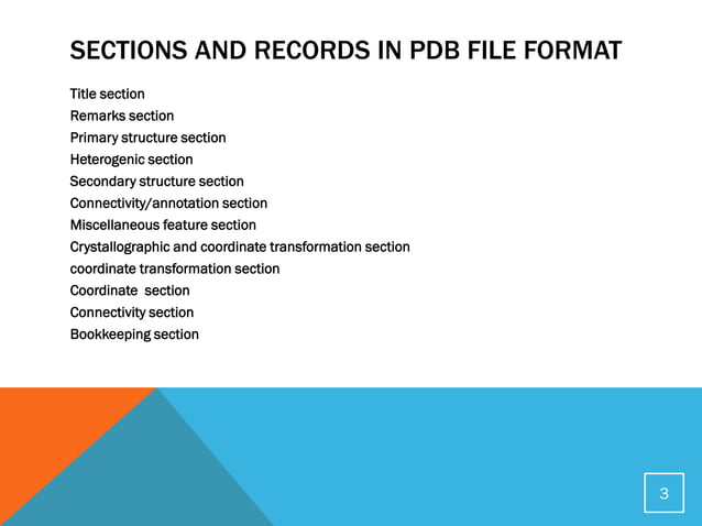 molecular file formats in bioinformatics | PPTX | Chemistry | Science