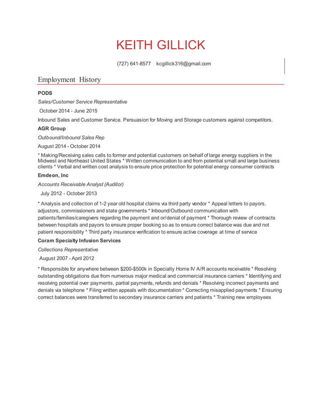 Keith's Resume | DOCX